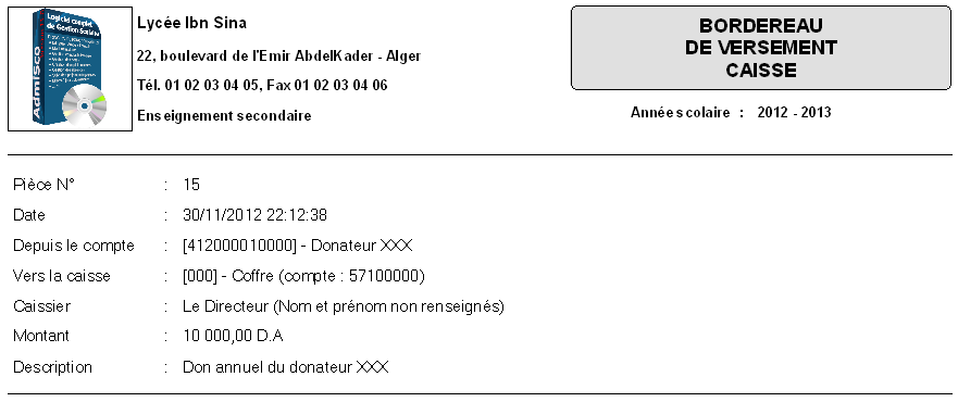 Documentation de AdmiSco : Version 11.0.39.0